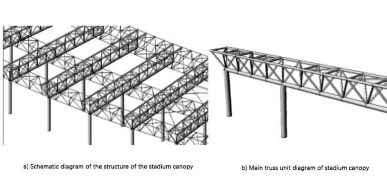 Stadium Bleachers Canopy Steel Trusses For Sale