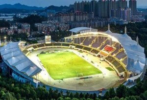 Large Stadium Tensile Membrane Structure Steel Truss Roof Construction