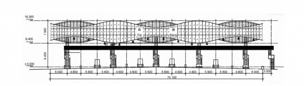 Toll station steel space frame structure canopy hoisted in blocks